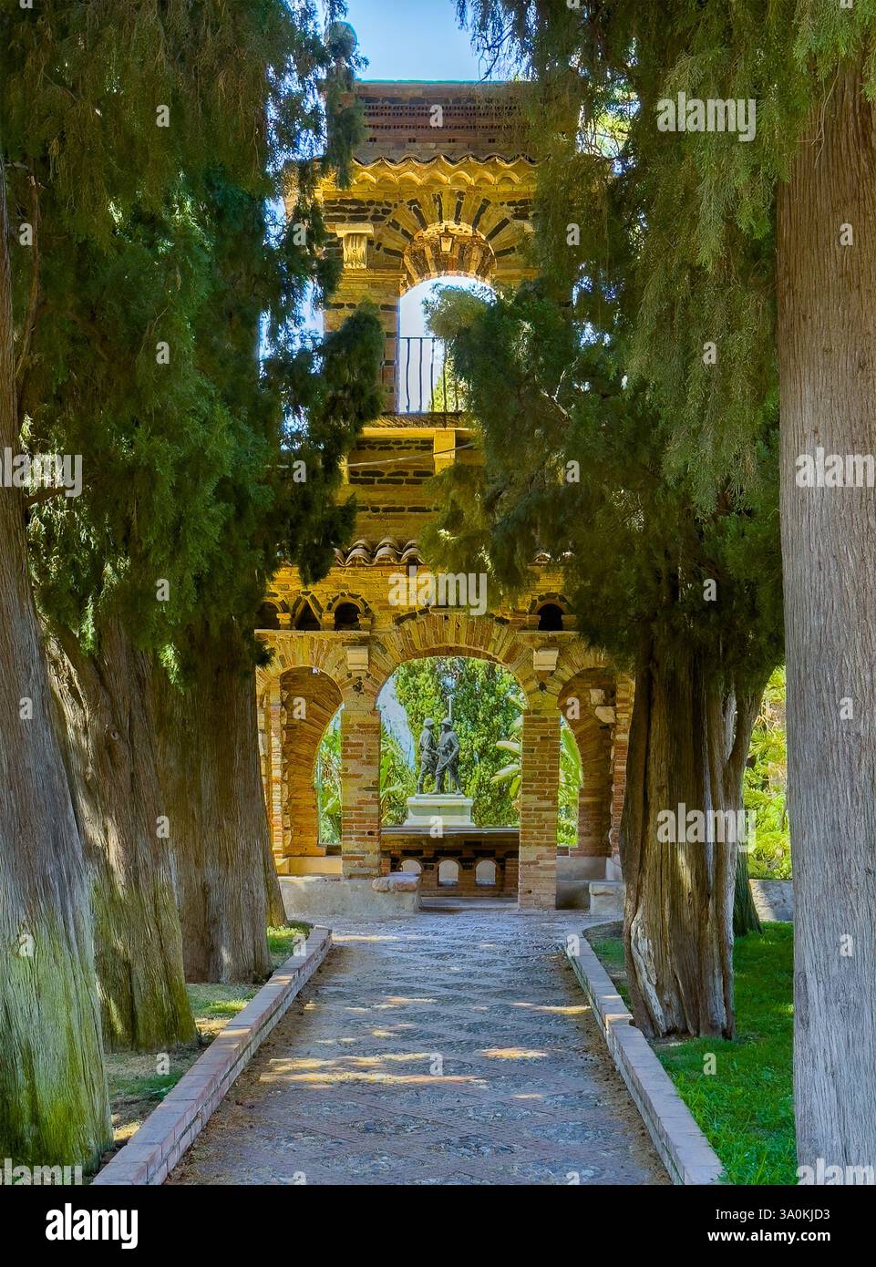 Taormina, Sicily, Italy - July 5, 2024: Public Garden downtown. Villa ...