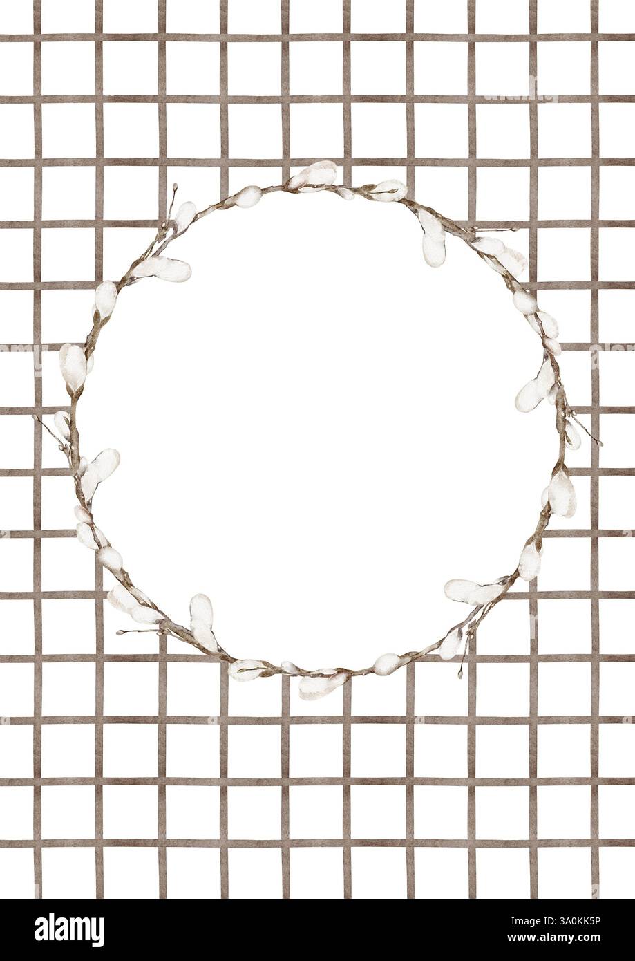 Vintage Easter card Party Invitation Template with Plaid Background ...