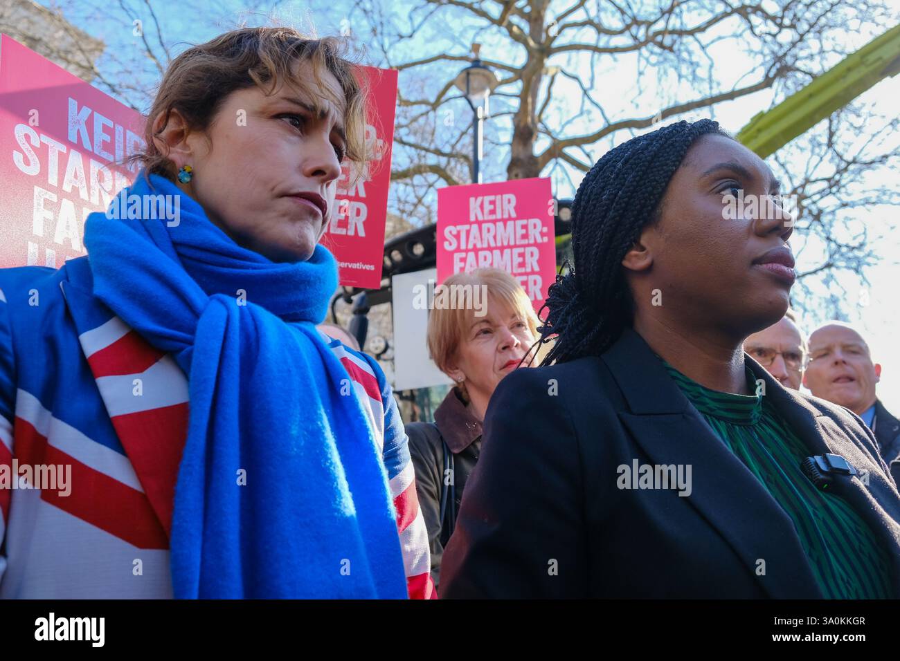 London, UK. 4th March 2025. Victoria Atkins (L) and Kemi Badenoch (R ...