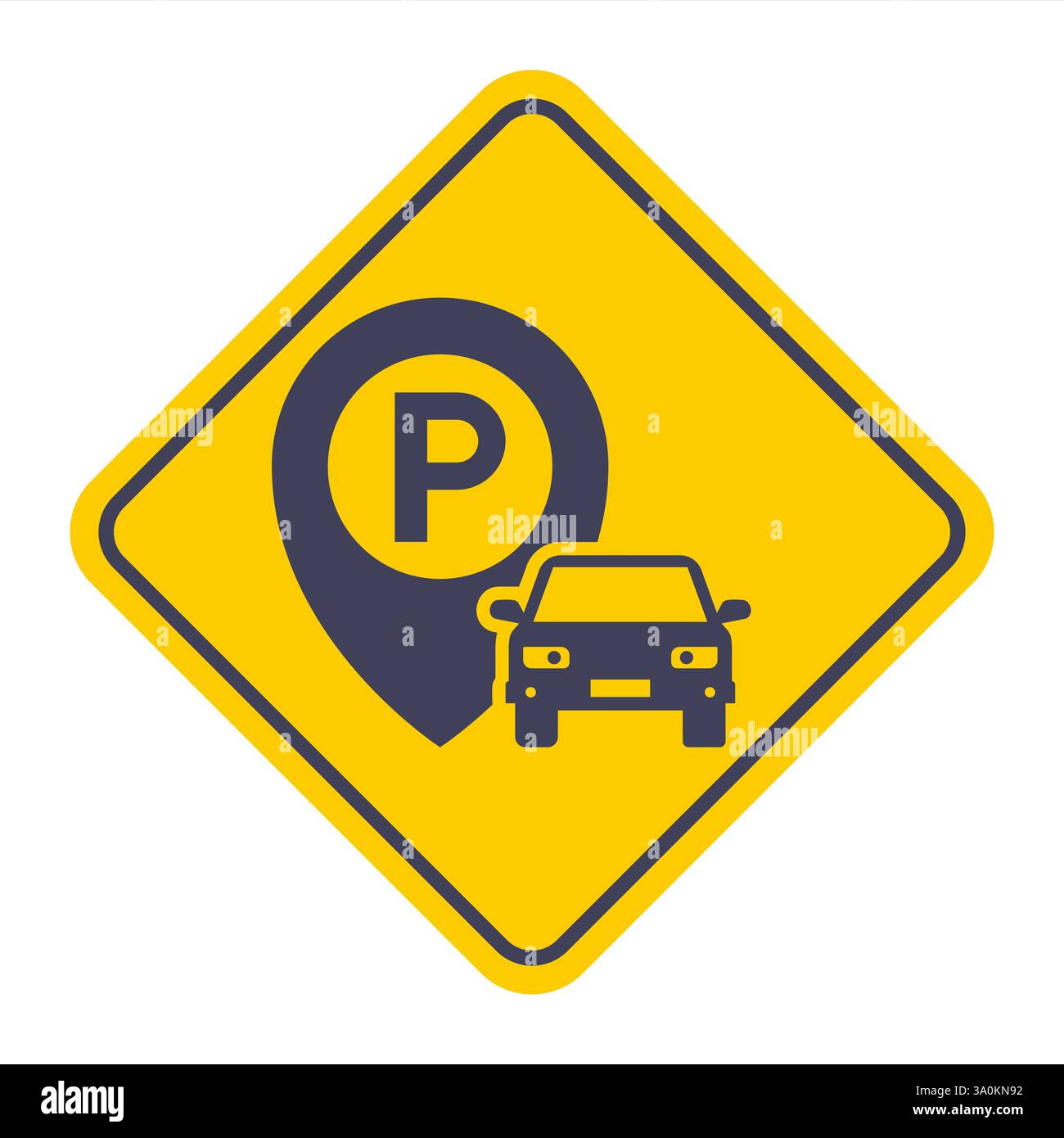 Car parking near stop sign Stock Vector Images - Alamy