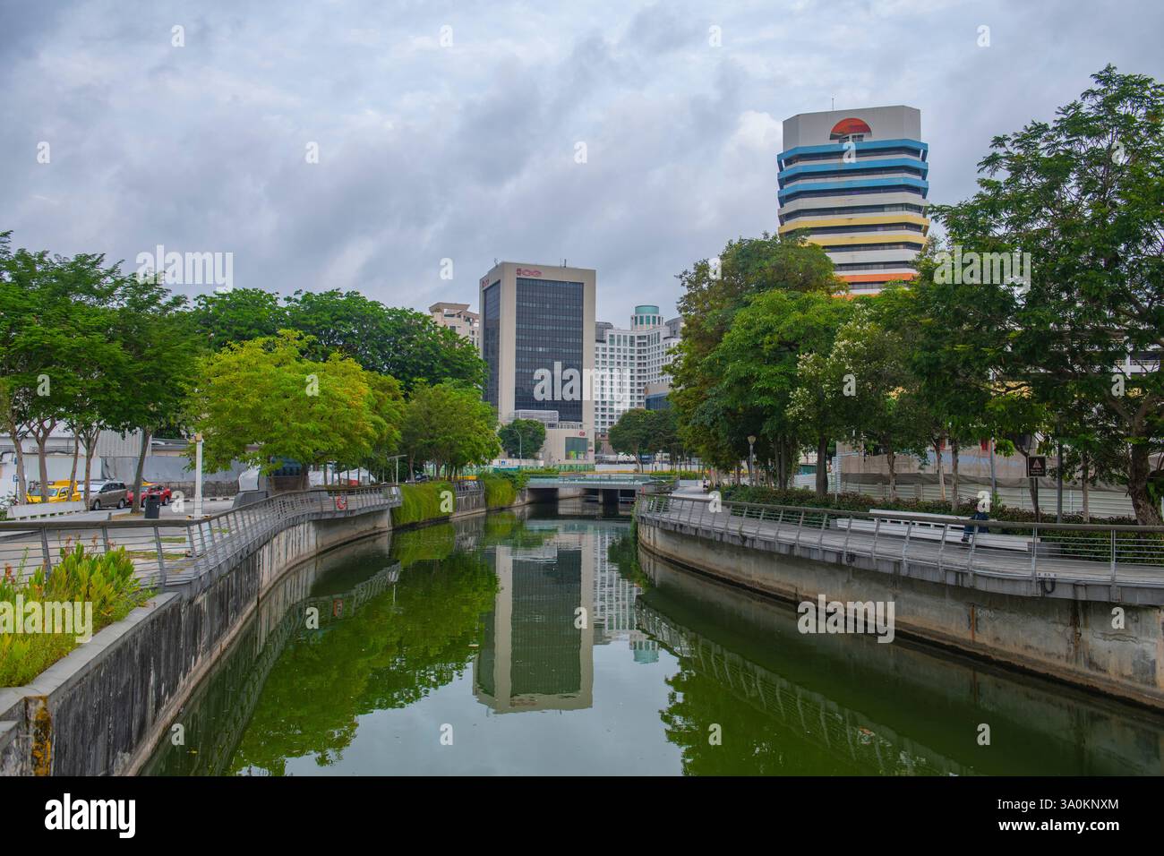 Rochor River from Arab Street with Sim Lim Tower shopping mall in ...