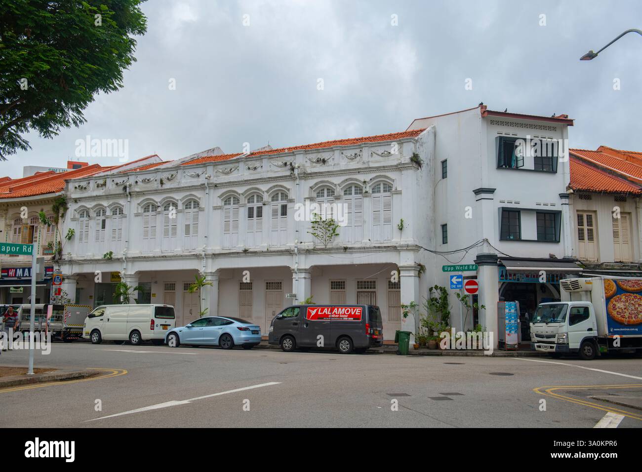 Historic commercial buildings on Upper Weld Road at Cuff Road in Little ...