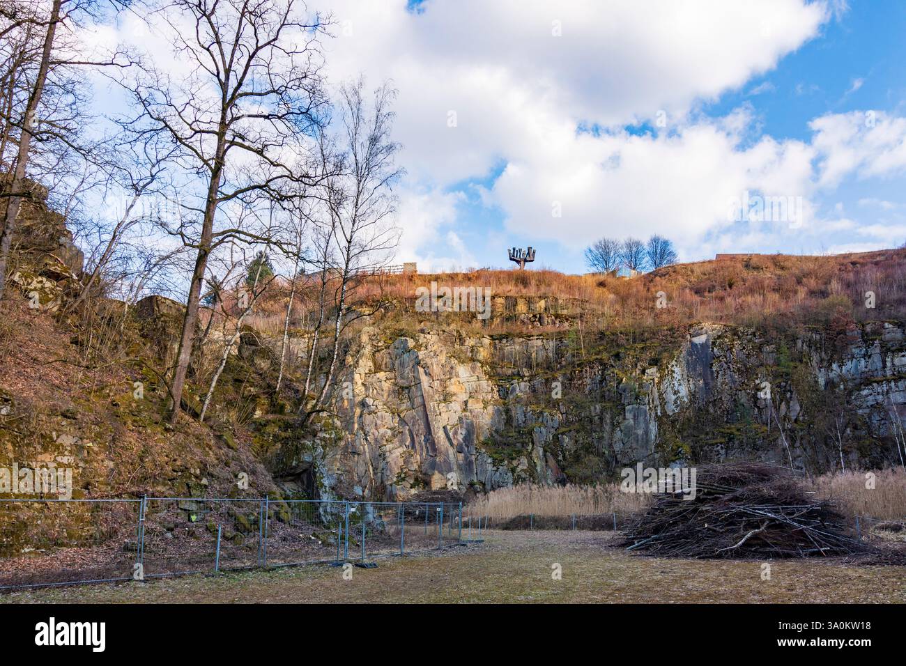Mauthausen: Mauthausen concentration camp, rock quarry at the base of ...