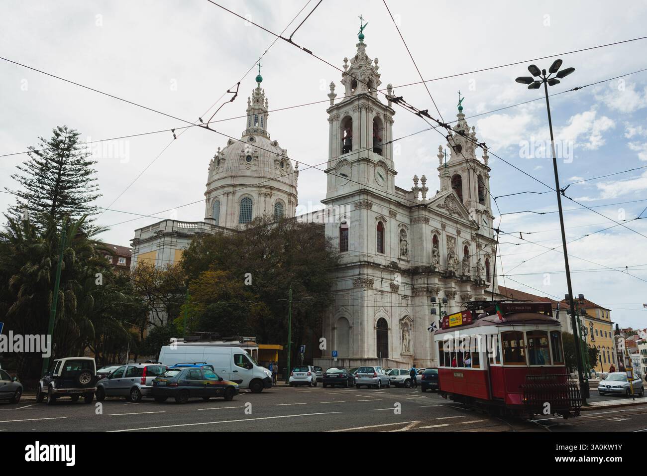 a view of a grand church with Baroque architectural elements, located ...
