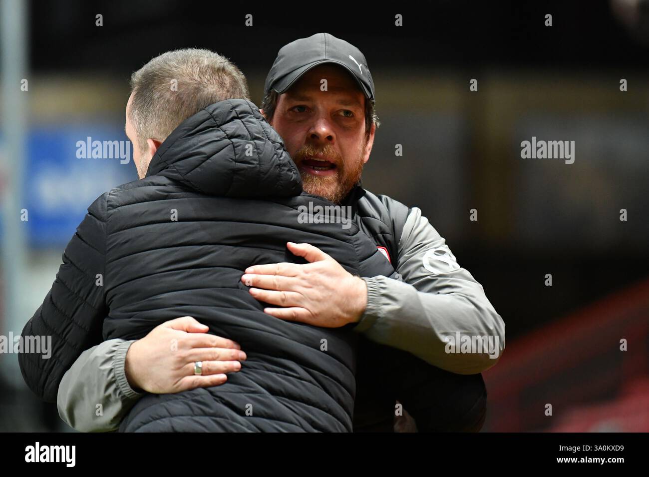 London, England. 4th Mar 2025. Barnsley Head Coach Darrell Clarke and ...