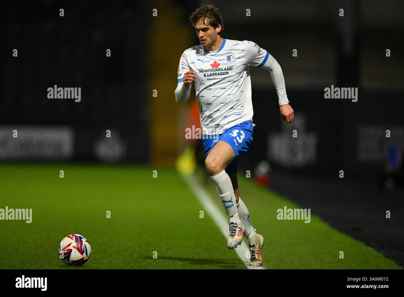Aaron Pressley of Barrow in action during the Sky Bet League 2 match ...