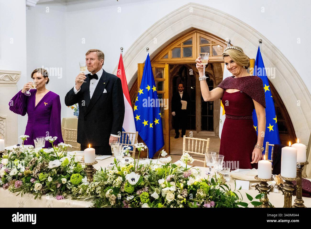 King Willem-Alexander, Queen Maxima, first lady Philippa Karsera during ...