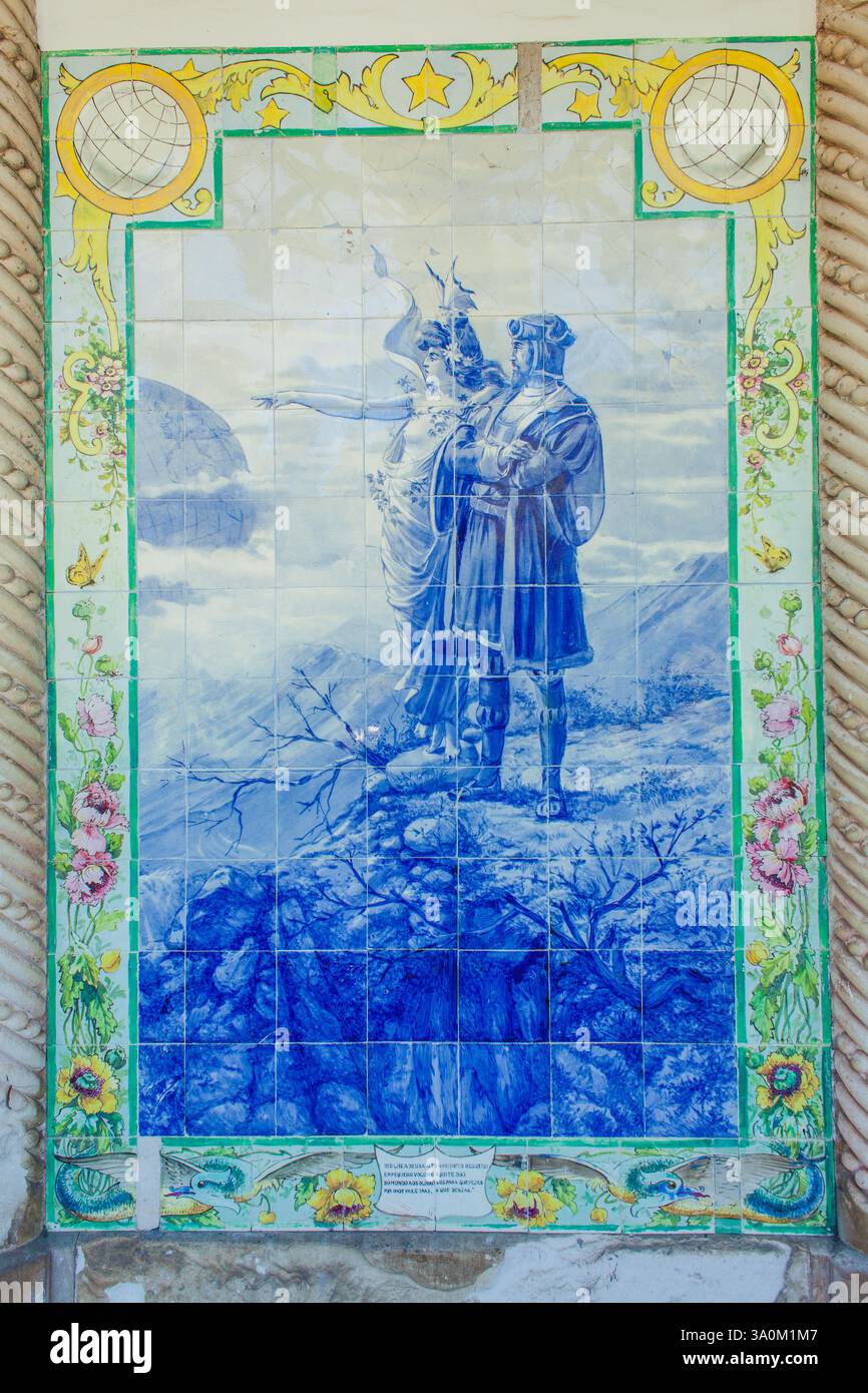 A goddess and a man on the medieval fresco on the wall Stock Photo - Alamy