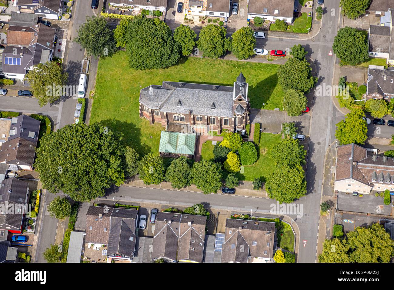 Aerial view, Church of St. Theresa of Avila, Saarn - South, Mülheim an ...