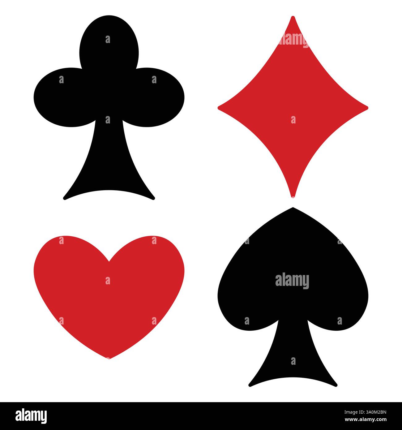 Playing card symbols isolated on white background. Clubs, diamonds ...