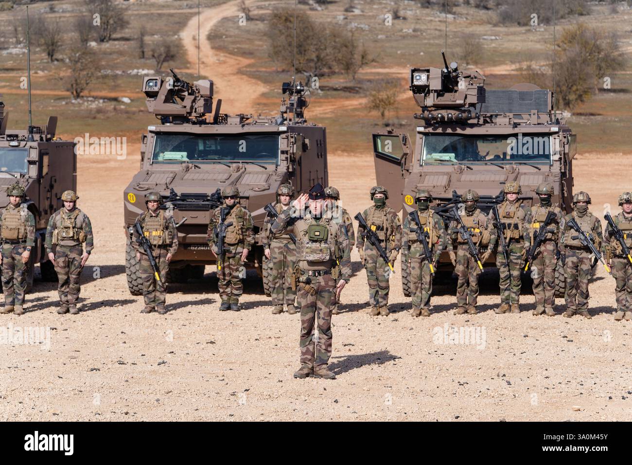 Colonel Kean de Sorbier pictured saluting during the first live firing ...