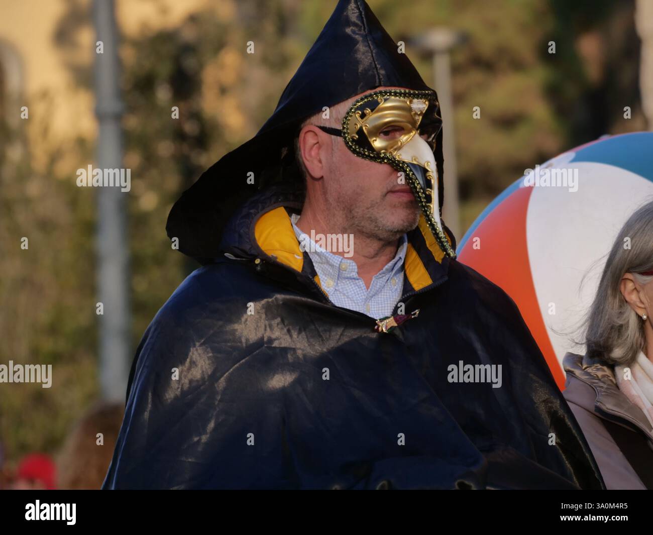 Mardi Gras in Bergamo with many children in masks, marching bands ...