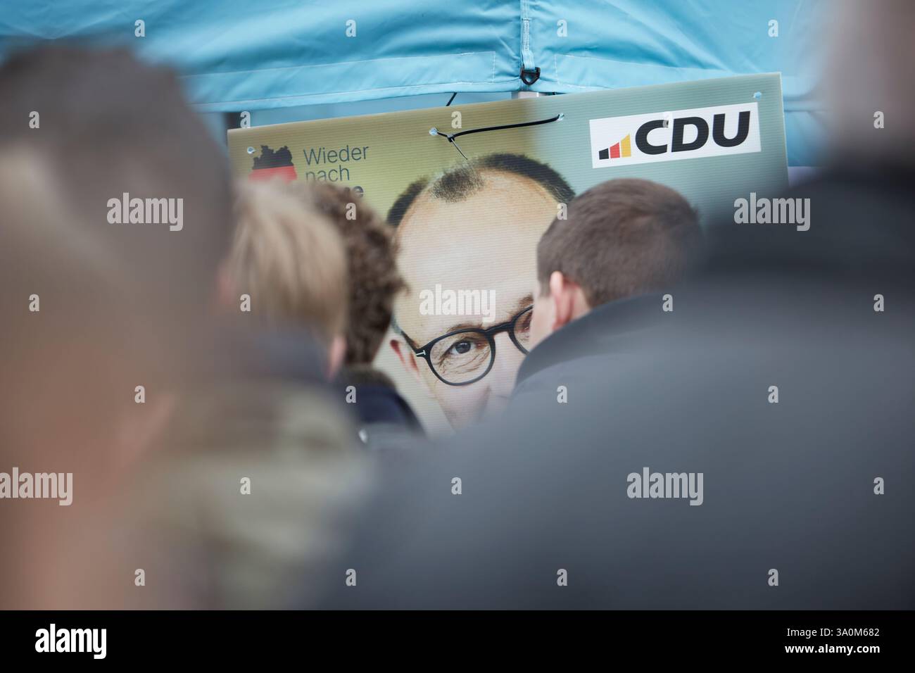 Arnsberg, NRW, Germany, 22 02 2025, election campaign with banner of ...