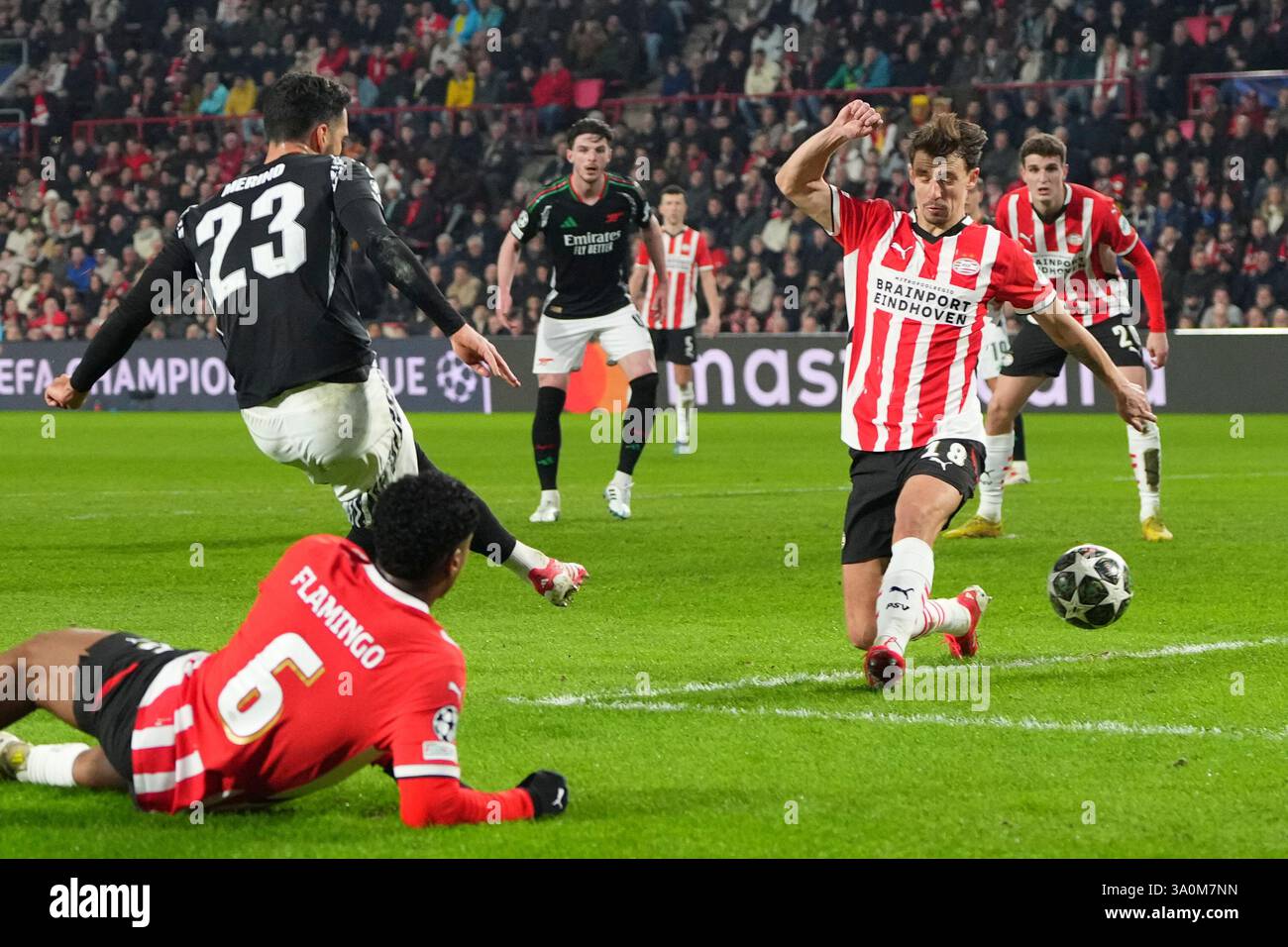 Arsenal's Mikel Merino scores his side's second goal during the ...