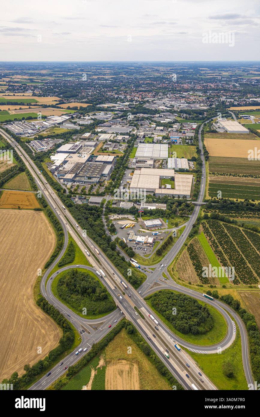 Aerial view, Soest-Ost freeway junction, A44 freeway and B475 trunk ...
