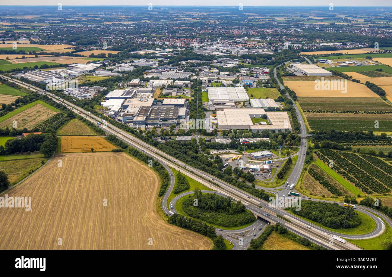 Aerial view, Soest-Ost freeway junction, A44 freeway and B475 trunk ...