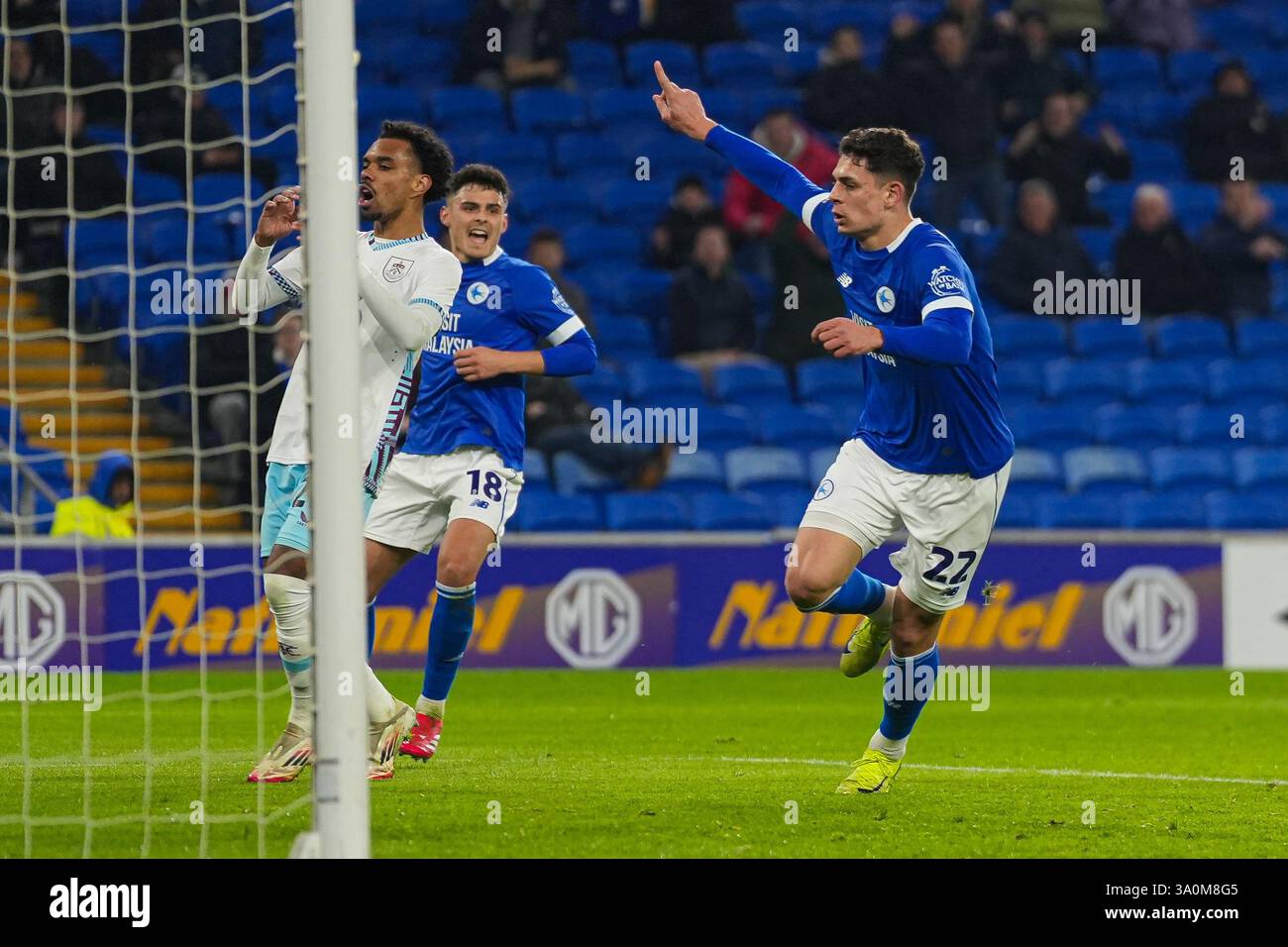 Cardiff, UK. 04th Mar, 2025. Yousef Salech of Cardiff City scores his ...
