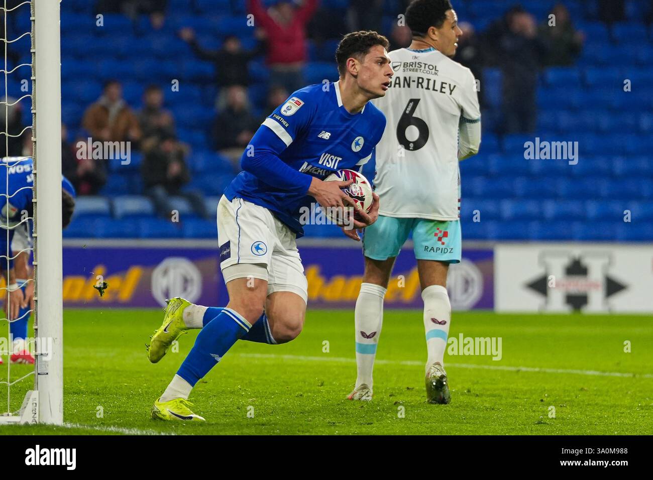 Cardiff, UK. 04th Mar, 2025. Yousef Salech of Cardiff City celebrates ...
