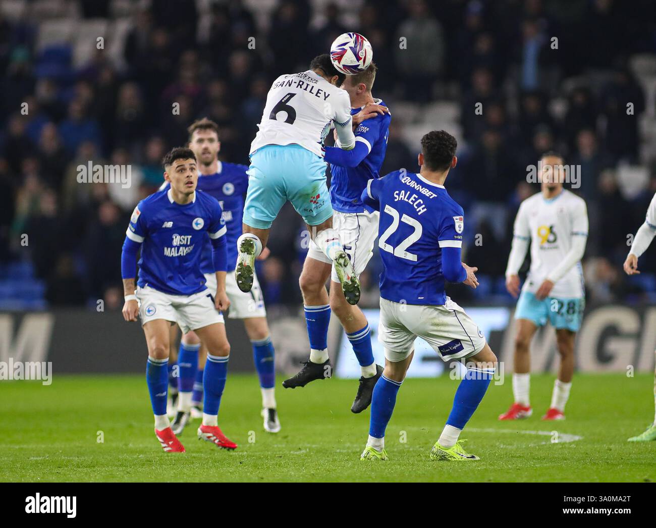 Cardiff, UK. 04th Mar, 2025. CJ Egan-Riley of Burnley and Sivert ...