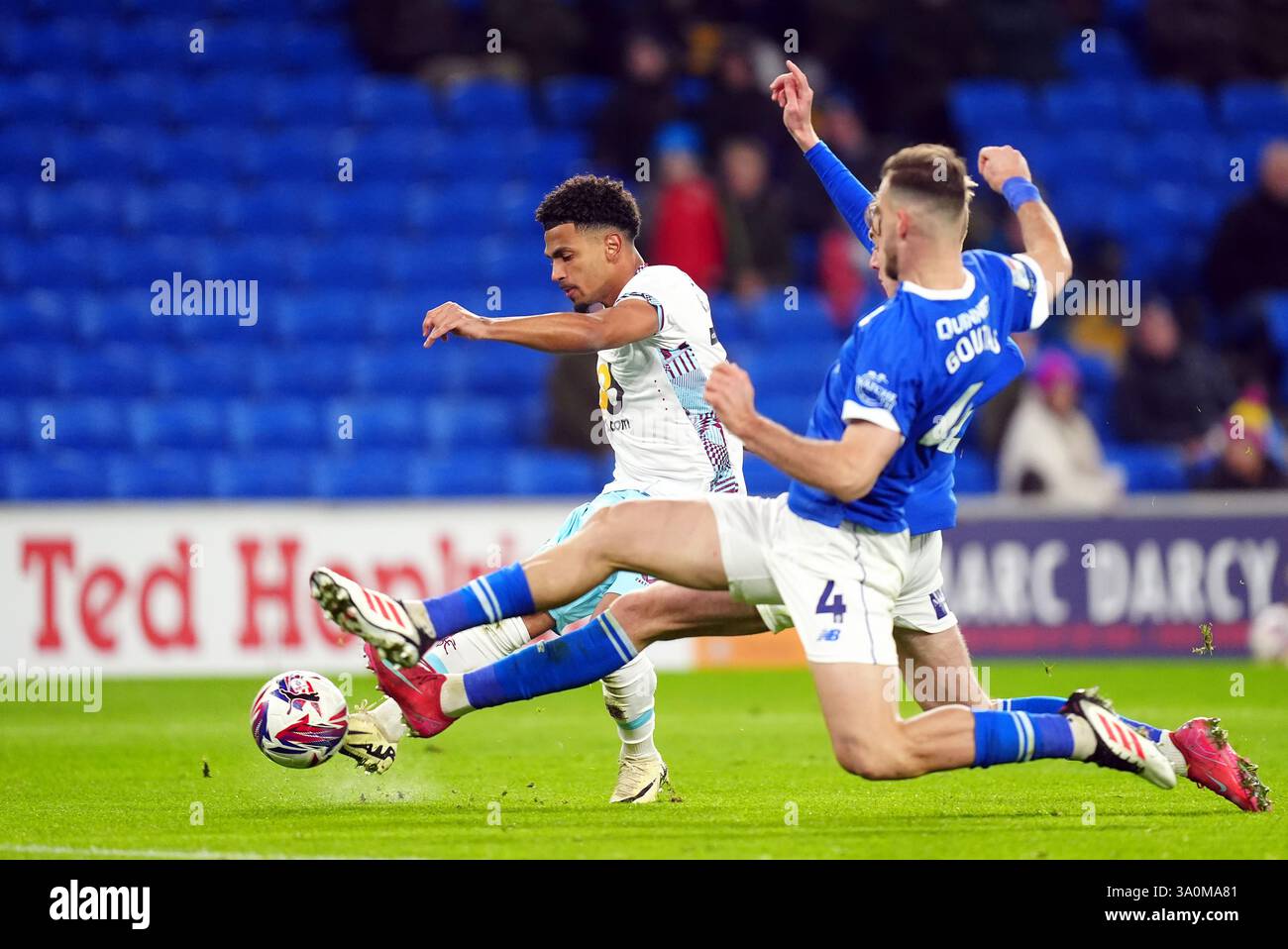 Burnley's Marcus Edwards attempts a shot on goal during the Sky Bet ...