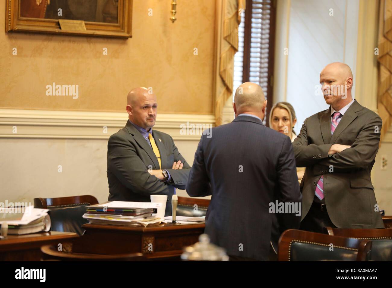 South Carolina Sen. Tom Fernandez, R-Summerville, listens as staffers ...