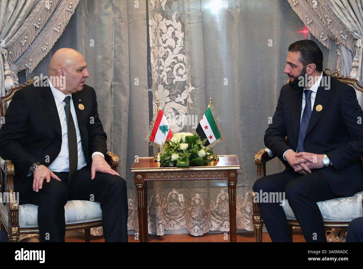 In this photo released by the Lebanese Presidency press office ...