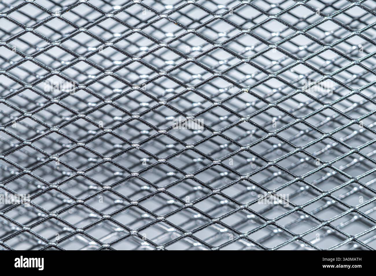 silver steel metal mesh. diagonal metallic chrome double grate, full ...