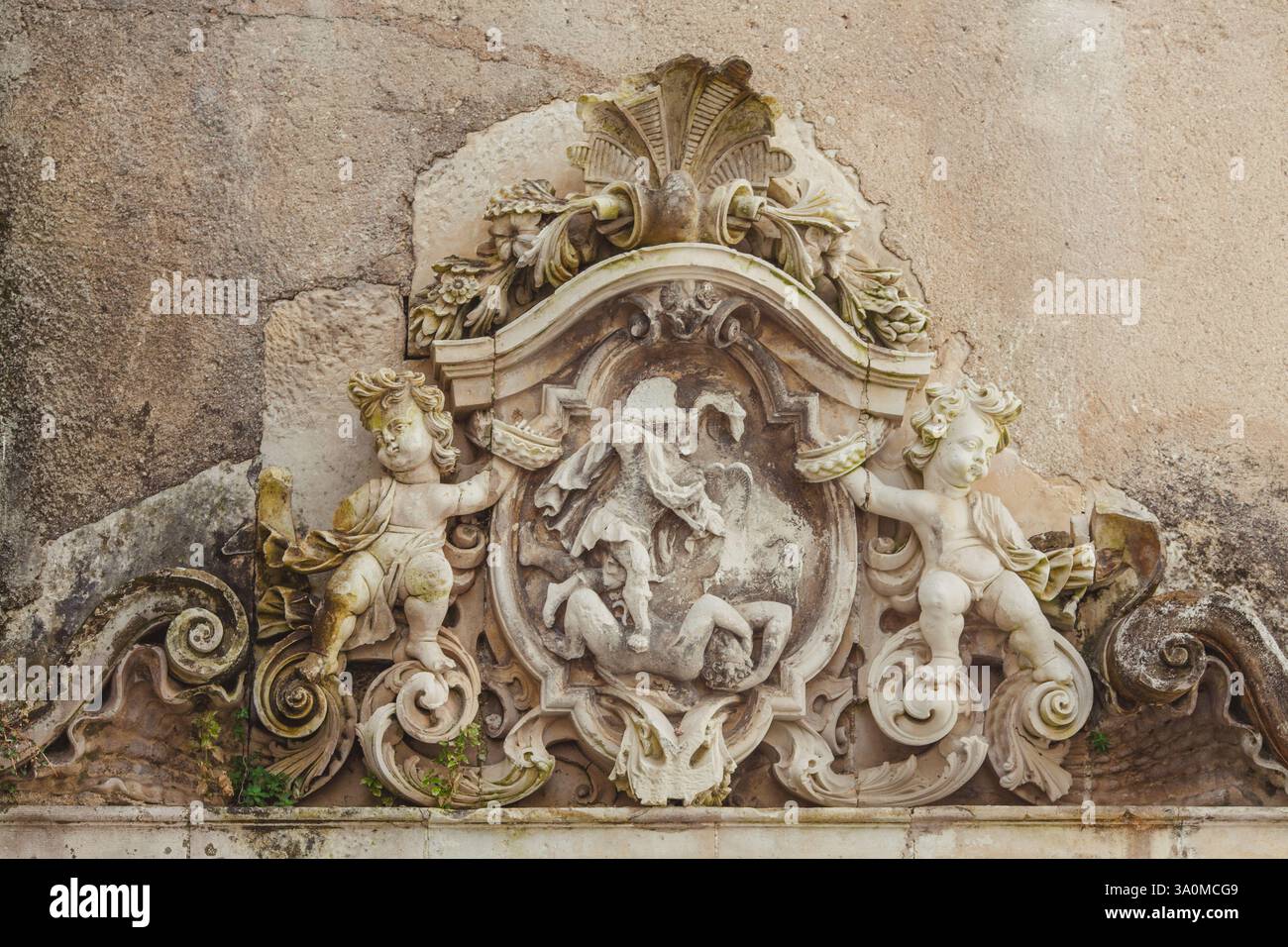 old medieval bas-relief Stock Photo - Alamy