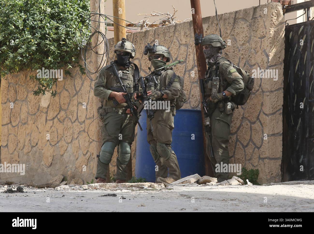 Jenin. 4th Mar, 2025. Israeli soldiers are seen during a military ...