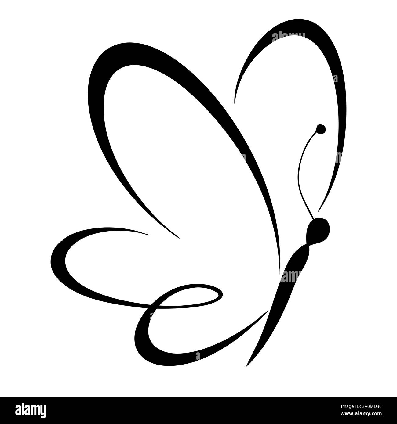 A beautifully stylized butterfly design with flowing, abstract shapes ...