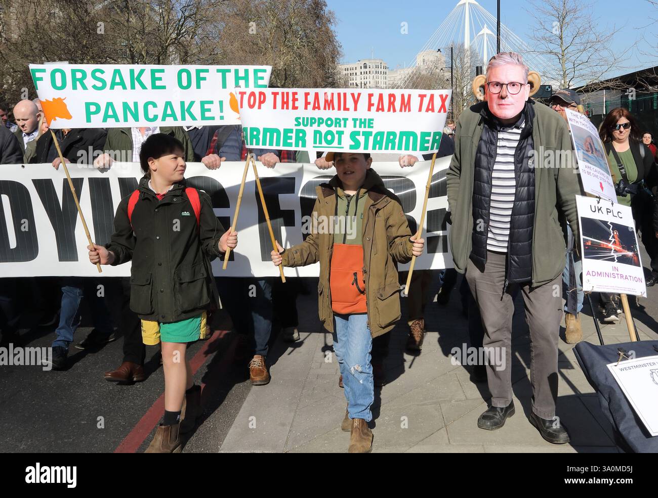 For the 4th protest in London, farmers marched to Parliament on Shrove ...