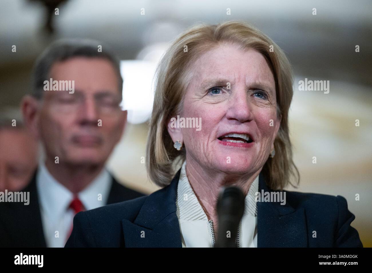 Senator Shelley Moore Capito, R-WV, speaks at a press conference ...