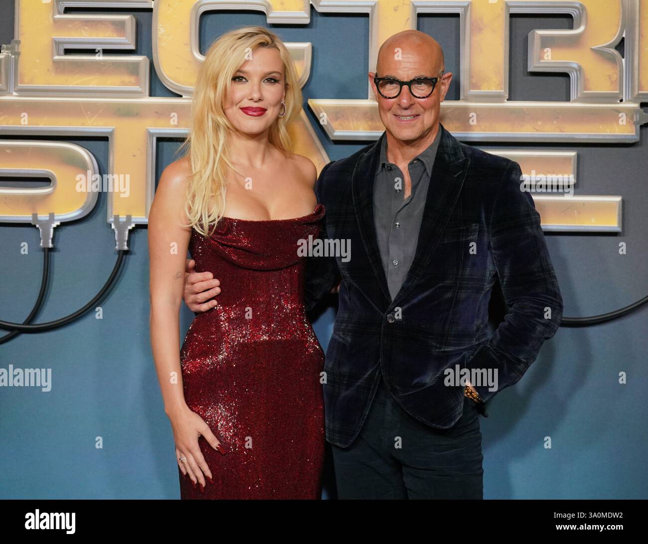 Millie Bobby Brown and Stanley Tucci arrive for the special screening ...