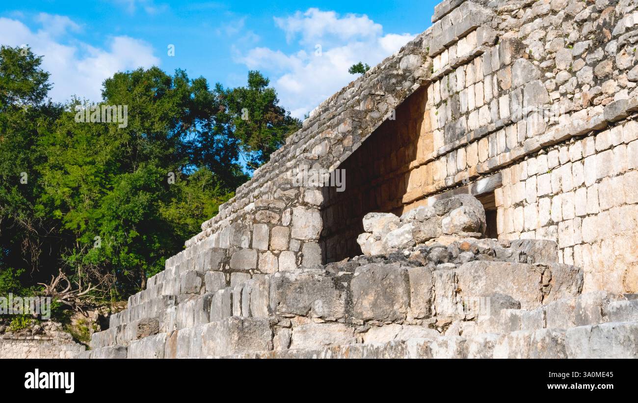 Edzna, Campeche, Mexico, Staircase of Mayan Pyramid of the Five Floors ...