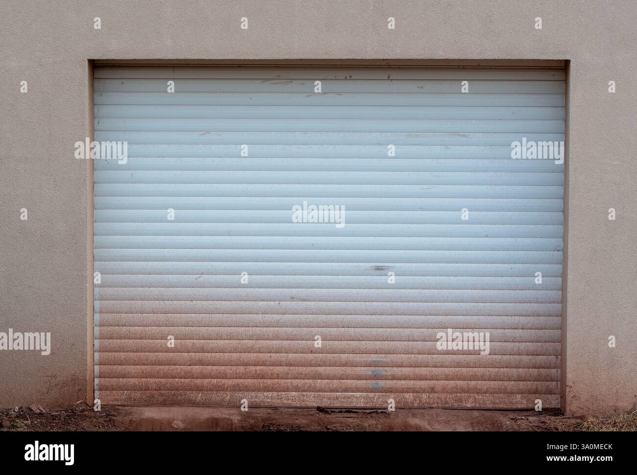 Closed White Garage Door – Weathered Architecture Stock Photo - Alamy