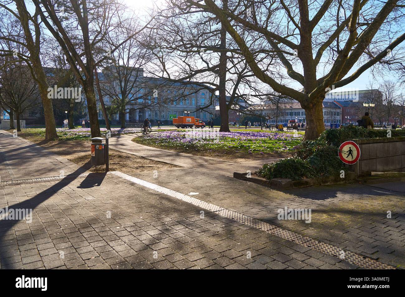 Karlsruhe, Baden-Württemberg, Germany - March 4, 2025: A park landscape ...