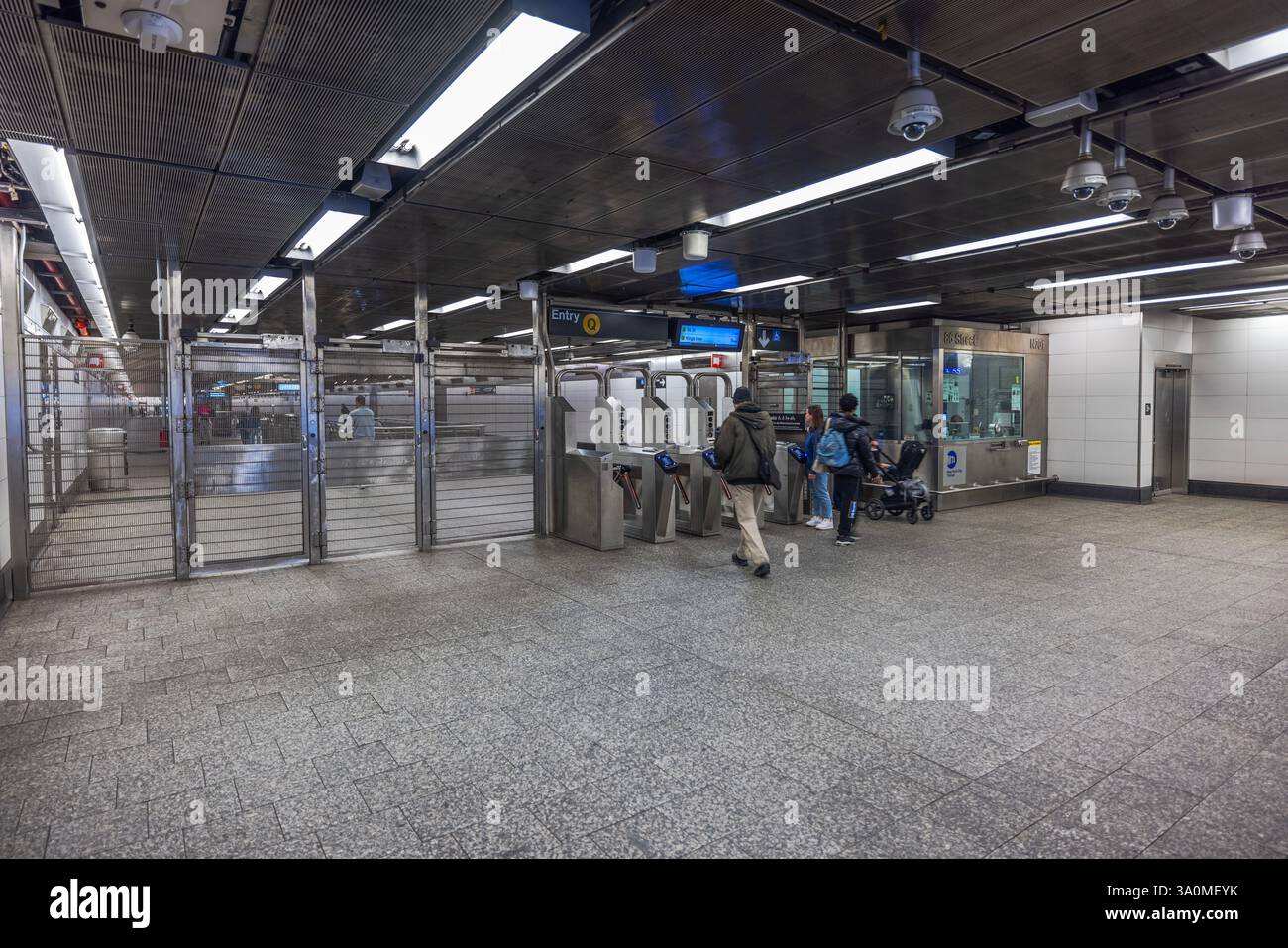 Modern subway station entrance at 86th Street in New York City with ...