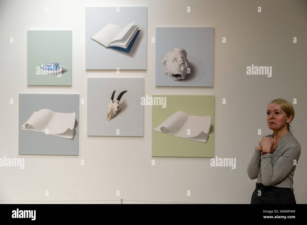 04/03/2025. London, UK Scottish artist Alison Watt poses with her six ...