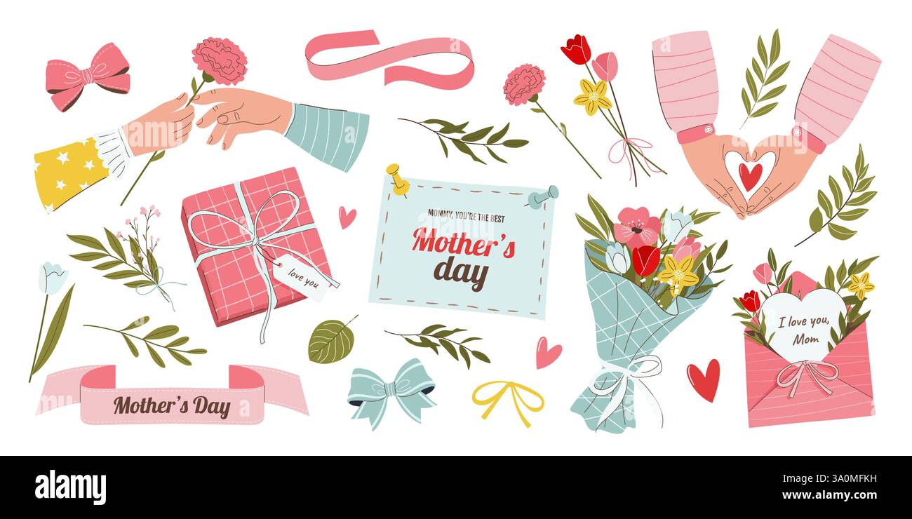 Mom love hand drawn Stock Vector Images - Alamy