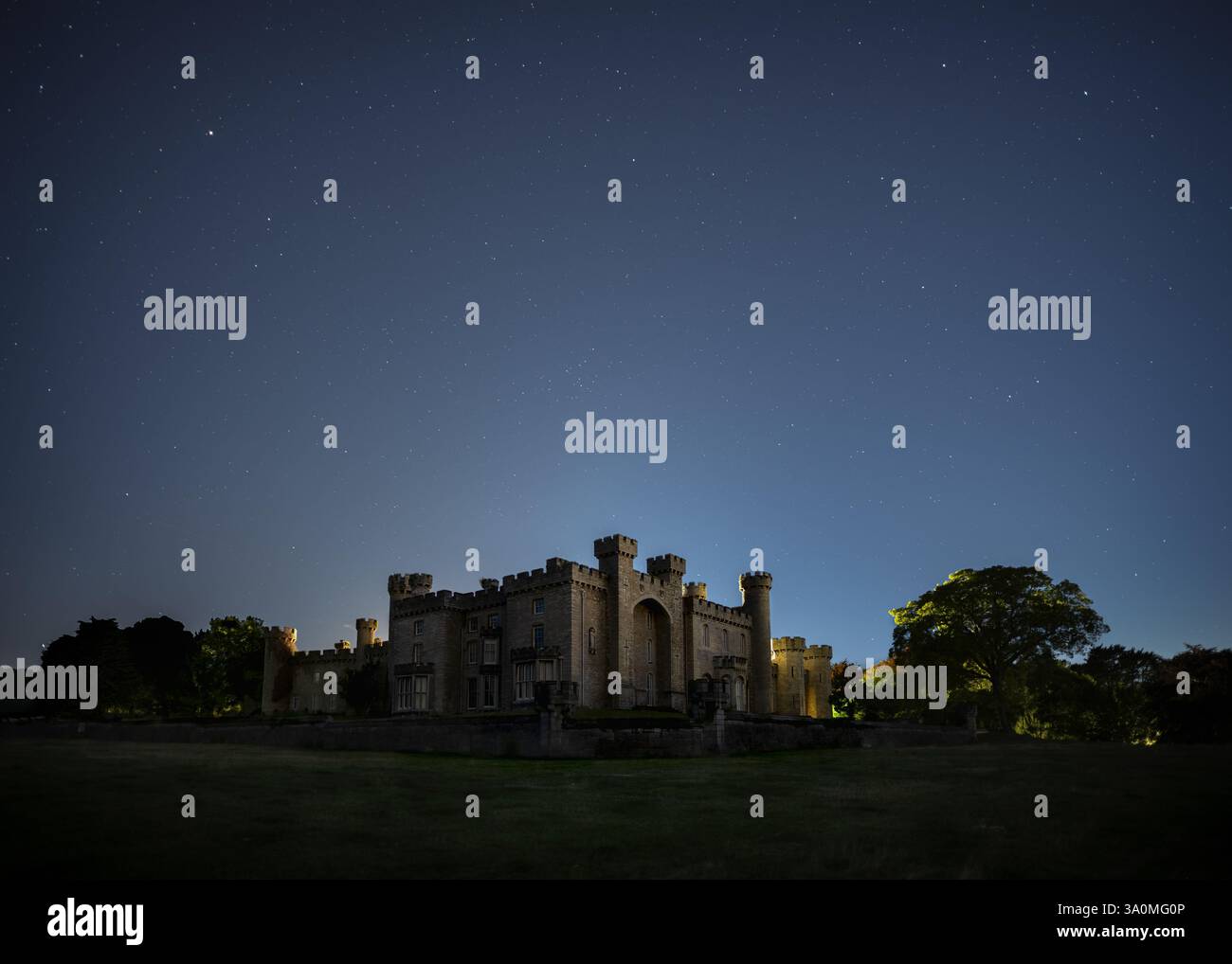 Bodelwyddan Castle Under Starry Night Sky Stock Photo - Alamy