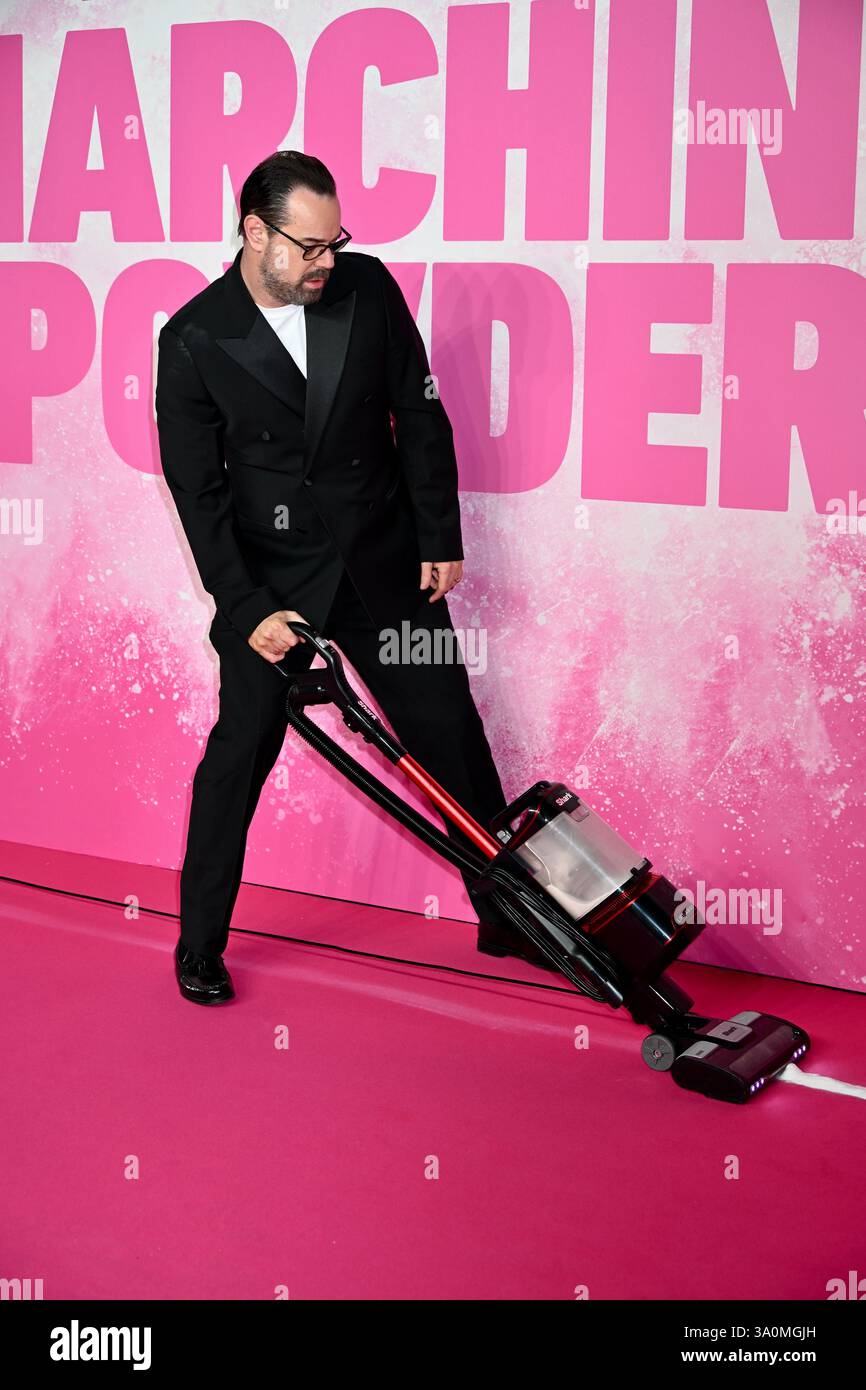 London, UK. Danny Dyer hovers up a line of cocaine. World Premiere of ...