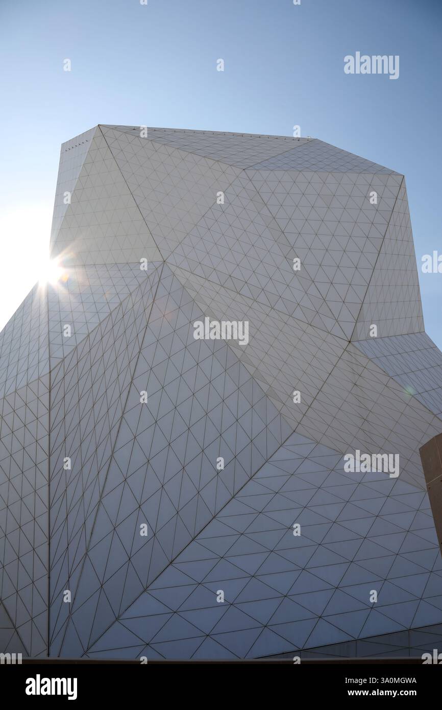 Original shaped building of CLYMB attractions in Abu Dhabi, UAE Stock ...