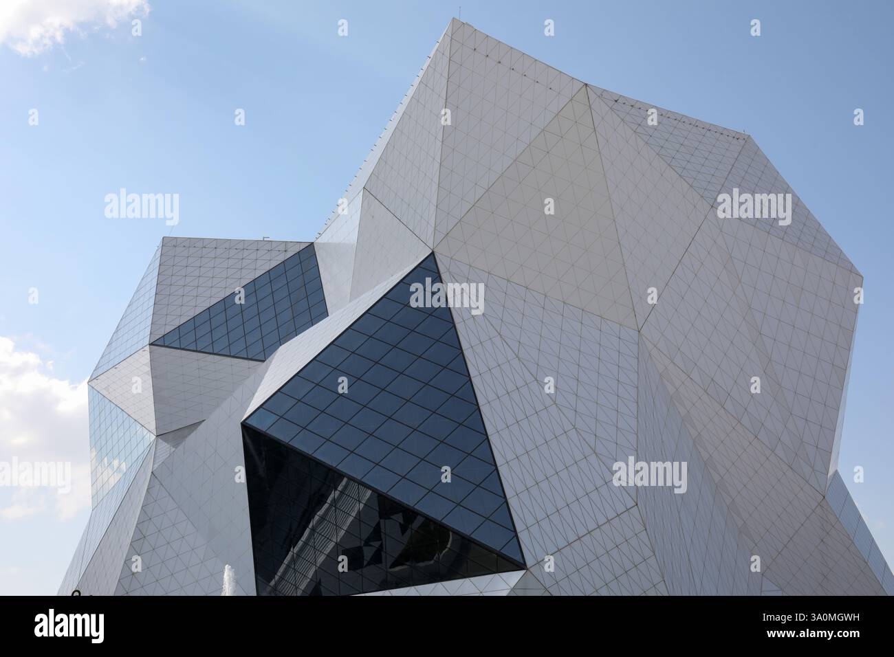 Original shaped building of CLYMB attractions in Abu Dhabi, UAE Stock ...