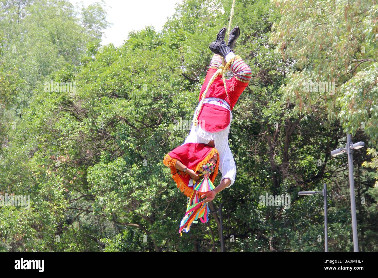 Mexico City, Mexico - Aug 2 2023: Voladores de Papantla are a group of ...