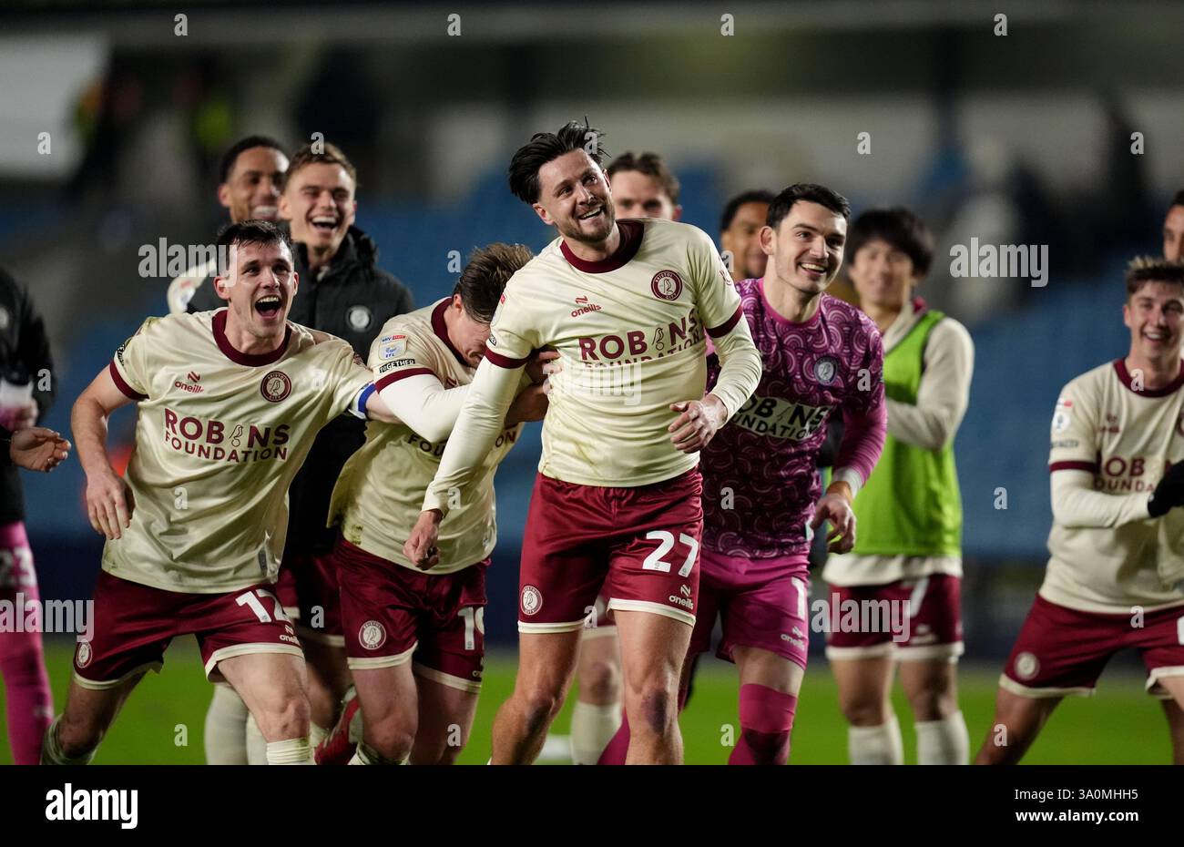 Bristol City's Harry Cornick celebrates at the final whistle after the ...