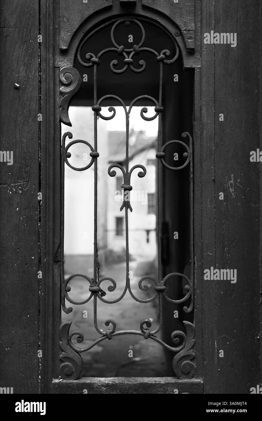 Closed old entrance wooden Black and White Stock Photos & Images - Alamy