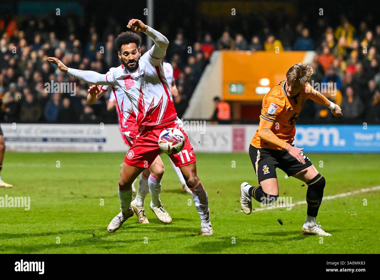Jordan Roberts (11 Stevenage) controls the ball during the Sky Bet ...