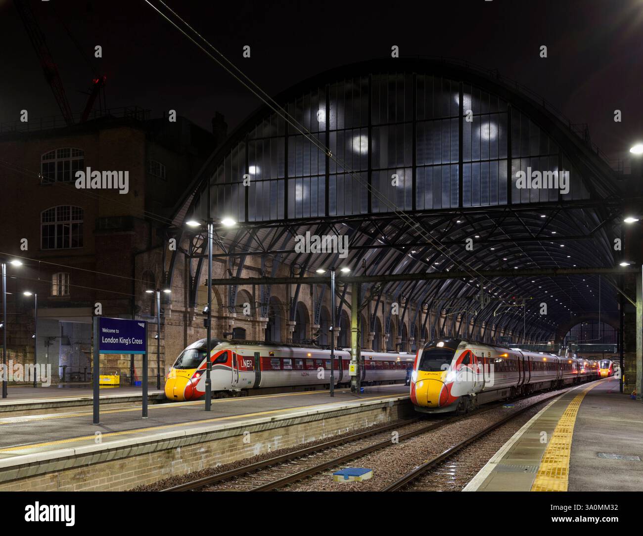 LNER class 801 Azuma electric trains at London Kings Cross station at ...