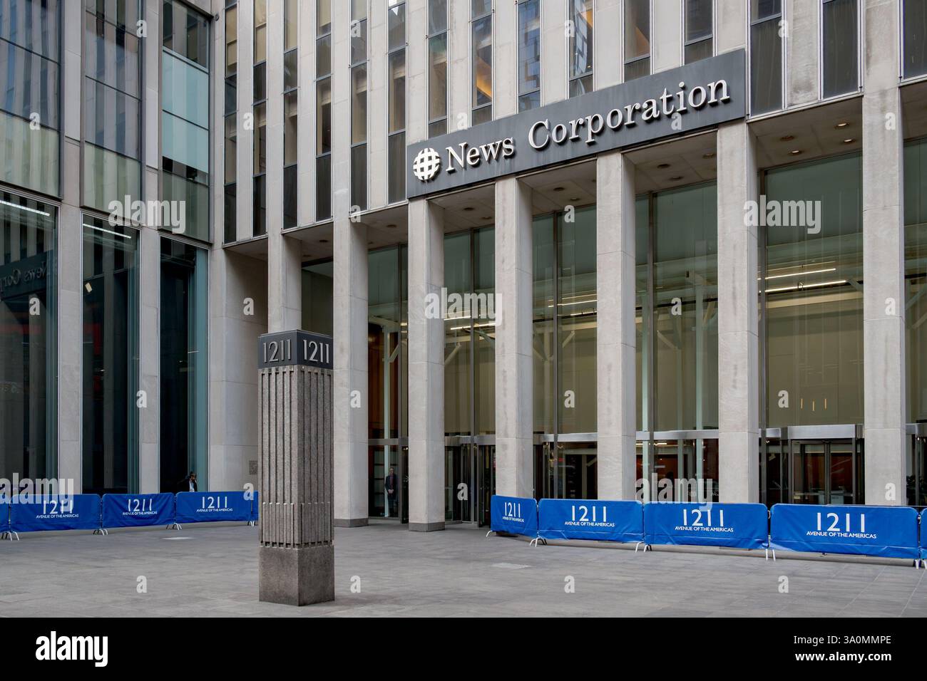 Marquee at the main entrance to the FOX News Headquarters at NewsCorp ...