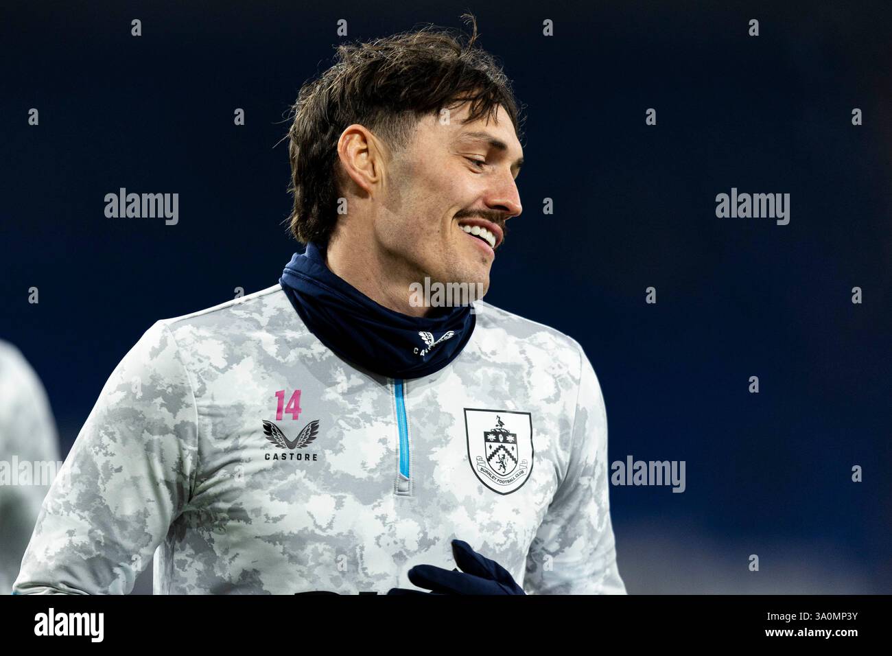 Cardiff, UK. 04th Mar, 2025. Connor Roberts of Burnley during the warm ...